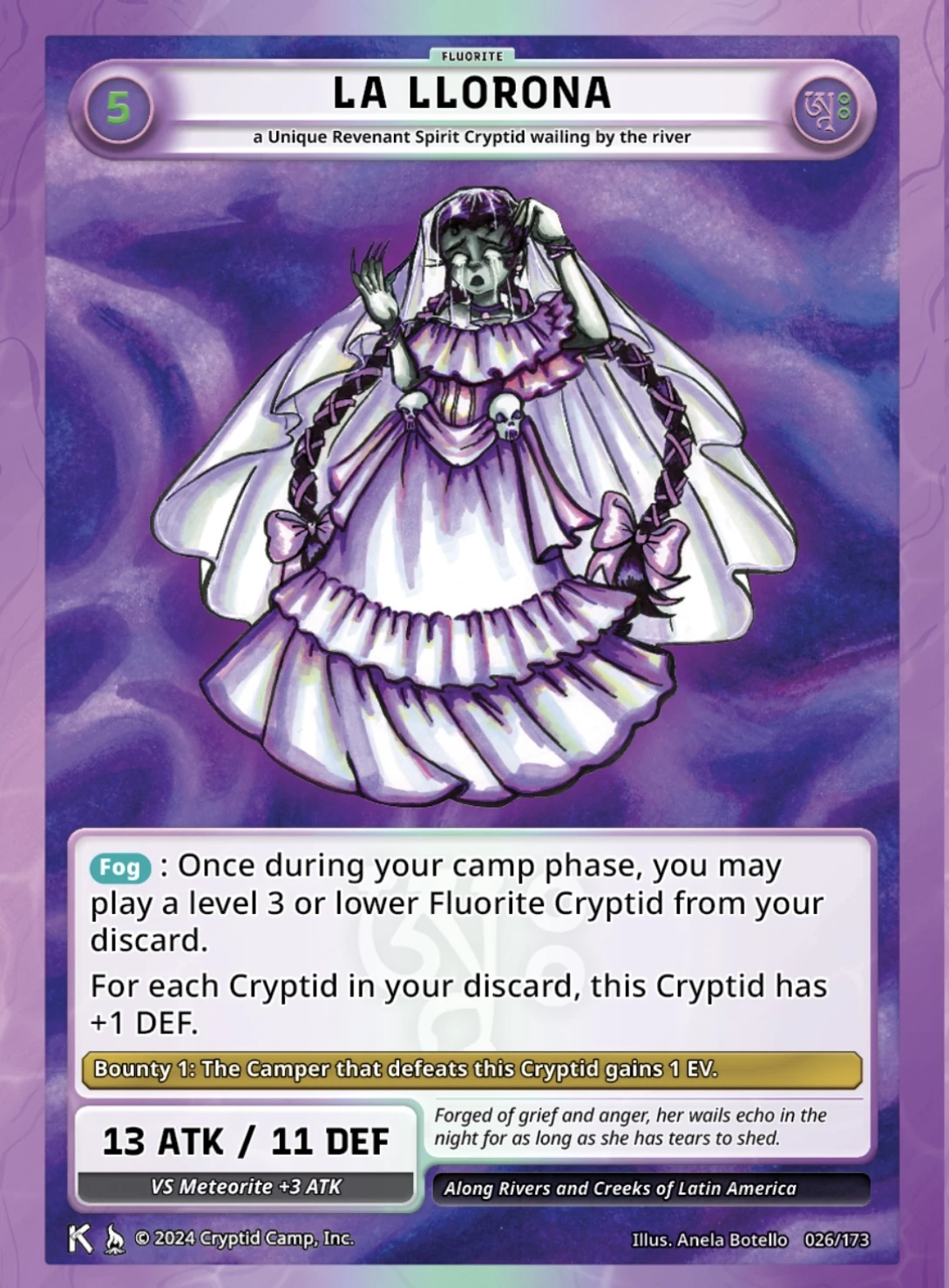 Card 26 - La Llorona (Base Set) | Cryptid Camp Wiki | Fandom