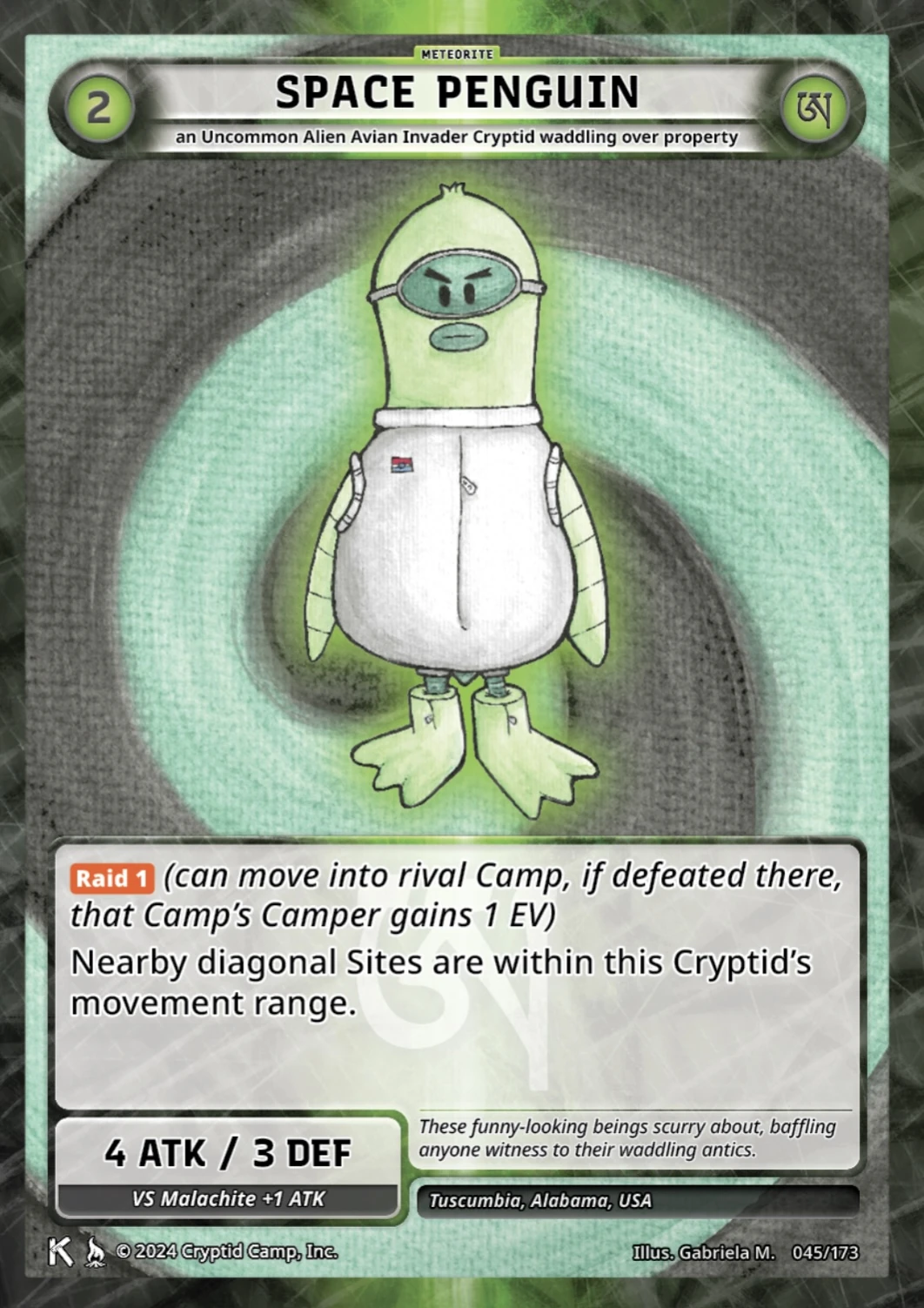Card 45 - Space Penguin (Base Set) | Cryptid Camp Wiki | Fandom