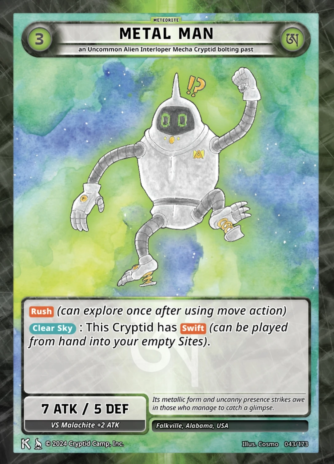 Card 43 - Metal Man (Base Set) | Cryptid Camp Wiki | Fandom