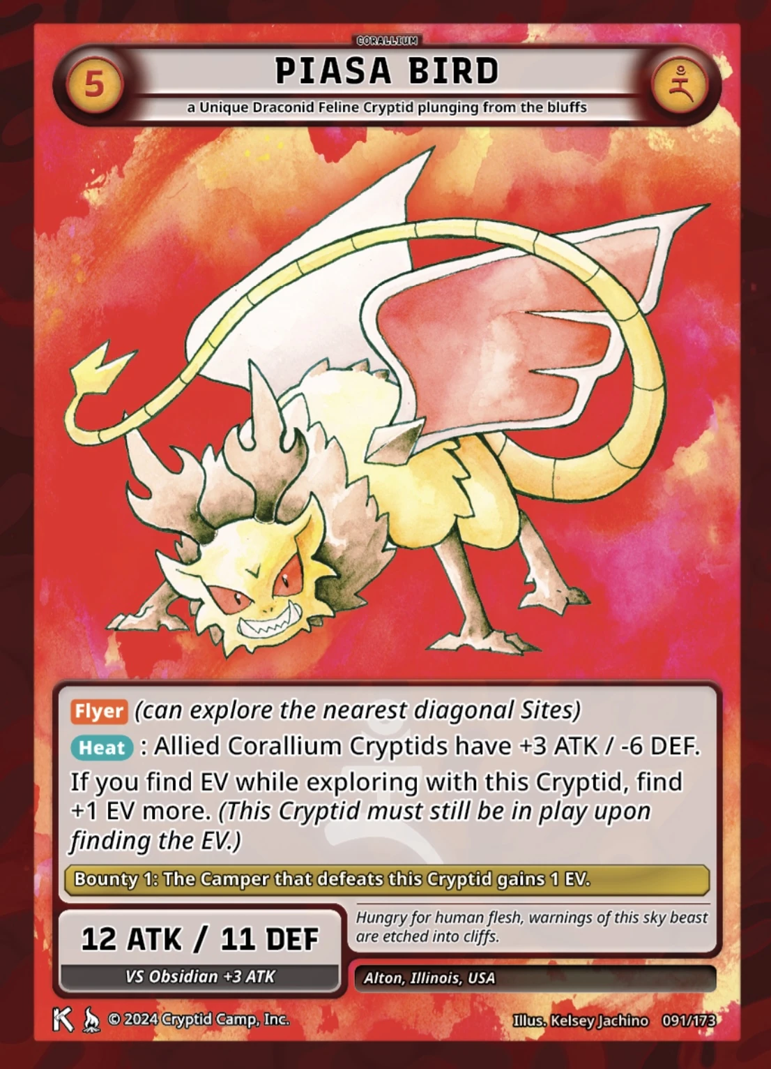 Card 91 - Piasa Bird (Base Set) | Cryptid Camp Wiki | Fandom