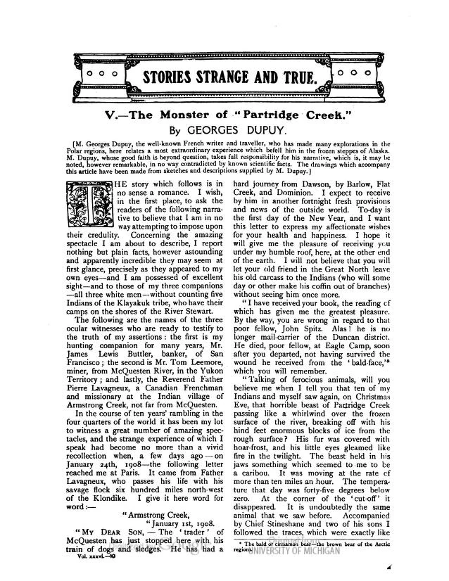 Partridge Creek Monster | Encyclopaedia of Cryptozoology | Fandom