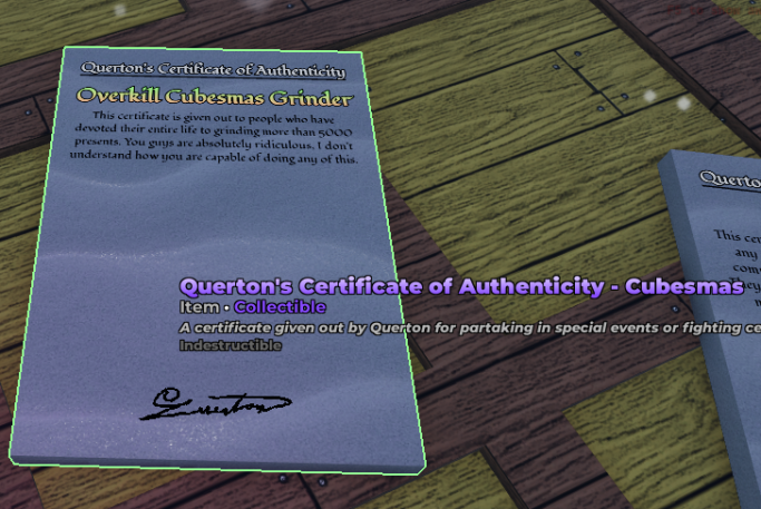 Querton's Certificate of Authenticity - CUBEMAS | Cube Combination Wiki ...