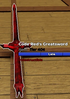 Code reds greatsword | Cube Combination Ultimate Wiki | Fandom