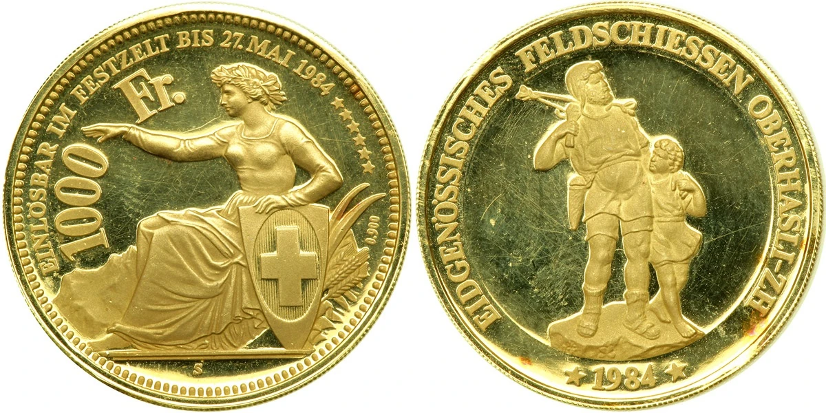 Swiss 1000 franc coin | Currency Wiki | Fandom