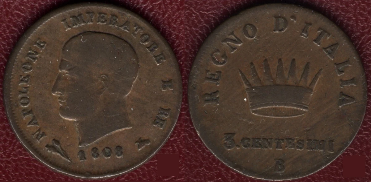 Italian 3 centesimo coin (Napoleonic Kingdom of Italy) | Currency Wiki ...