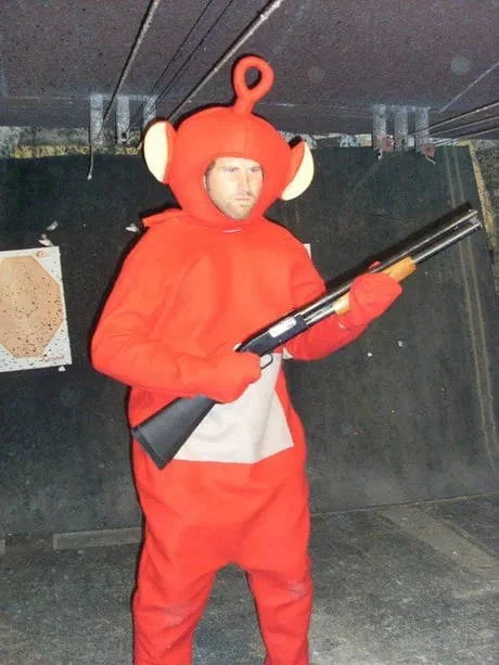 Teletubby with a shotgun | Cursed Images Inspiration Wiki | Fandom