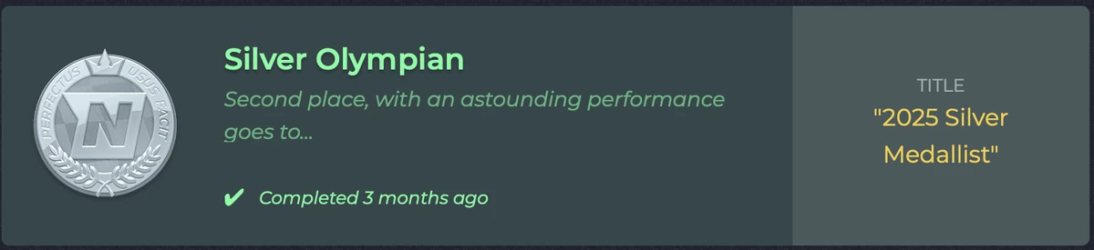 Silver Olympian | Custom Nitro Type Creations Wiki | Fandom