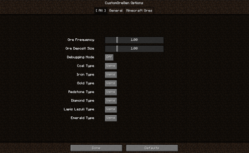 Options | Custom Ore Generation Wiki | Fandom