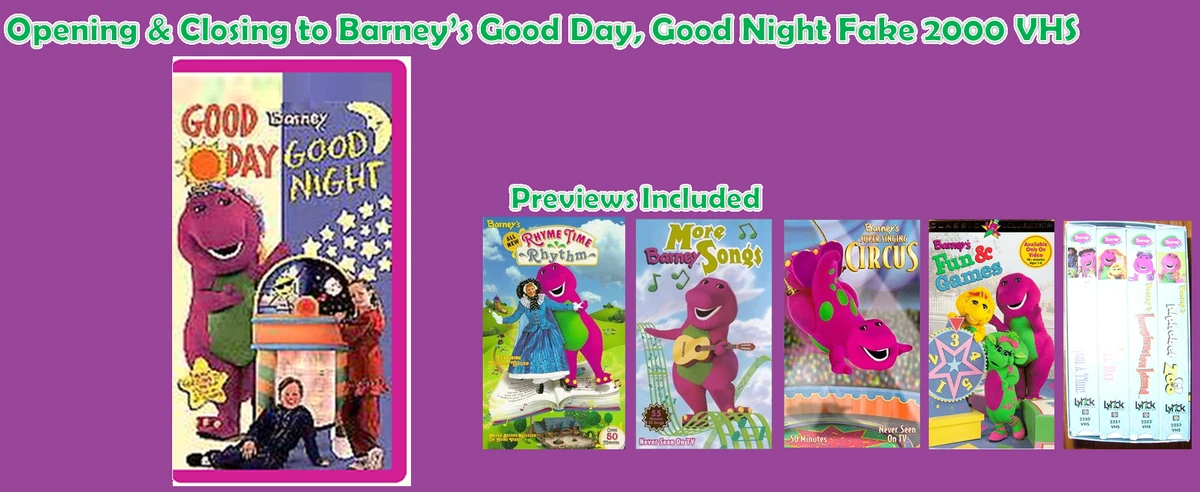 Opening and Closing to Barney's Good Day, Good Night 2000 VHS | Custom ...