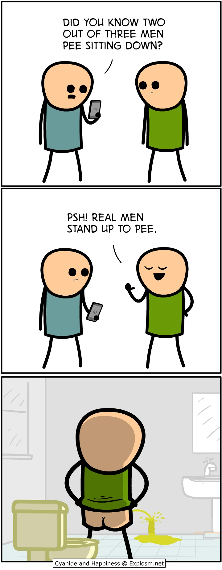 Peeing Sitting Down | Cyanide and Happiness Wiki | Fandom
