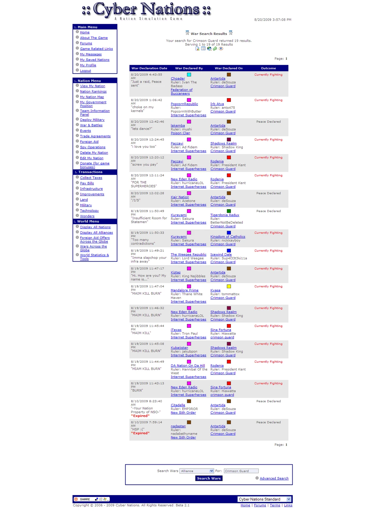 Popcorn War | Cyber Nations Wiki | Fandom