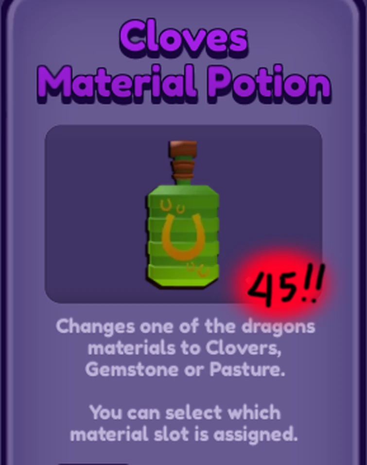 T/S 45 clove material potions for astro / bio potion | Fandom