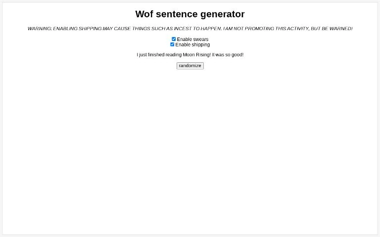 Definatley the funniest perchance generator I've ever made. | Fandom