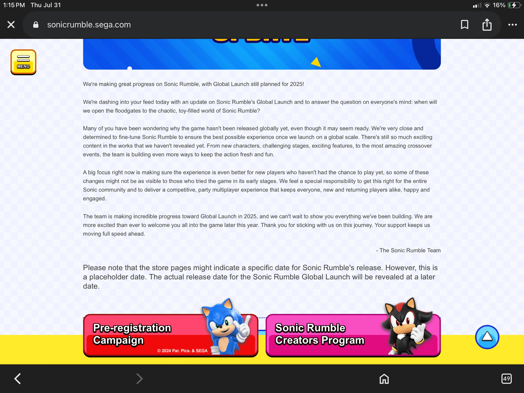 Sonic Rumble News | Fandom