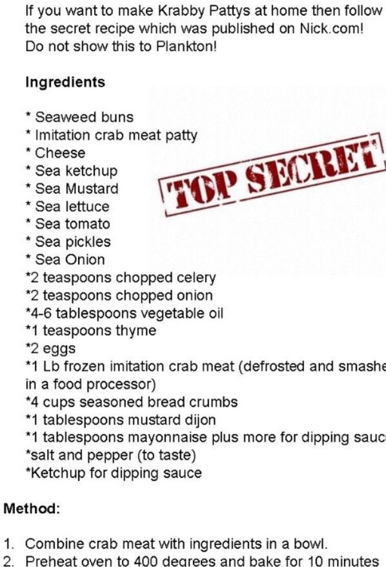 This is what the Krabby Patty secret formula (yet it is real and not ...