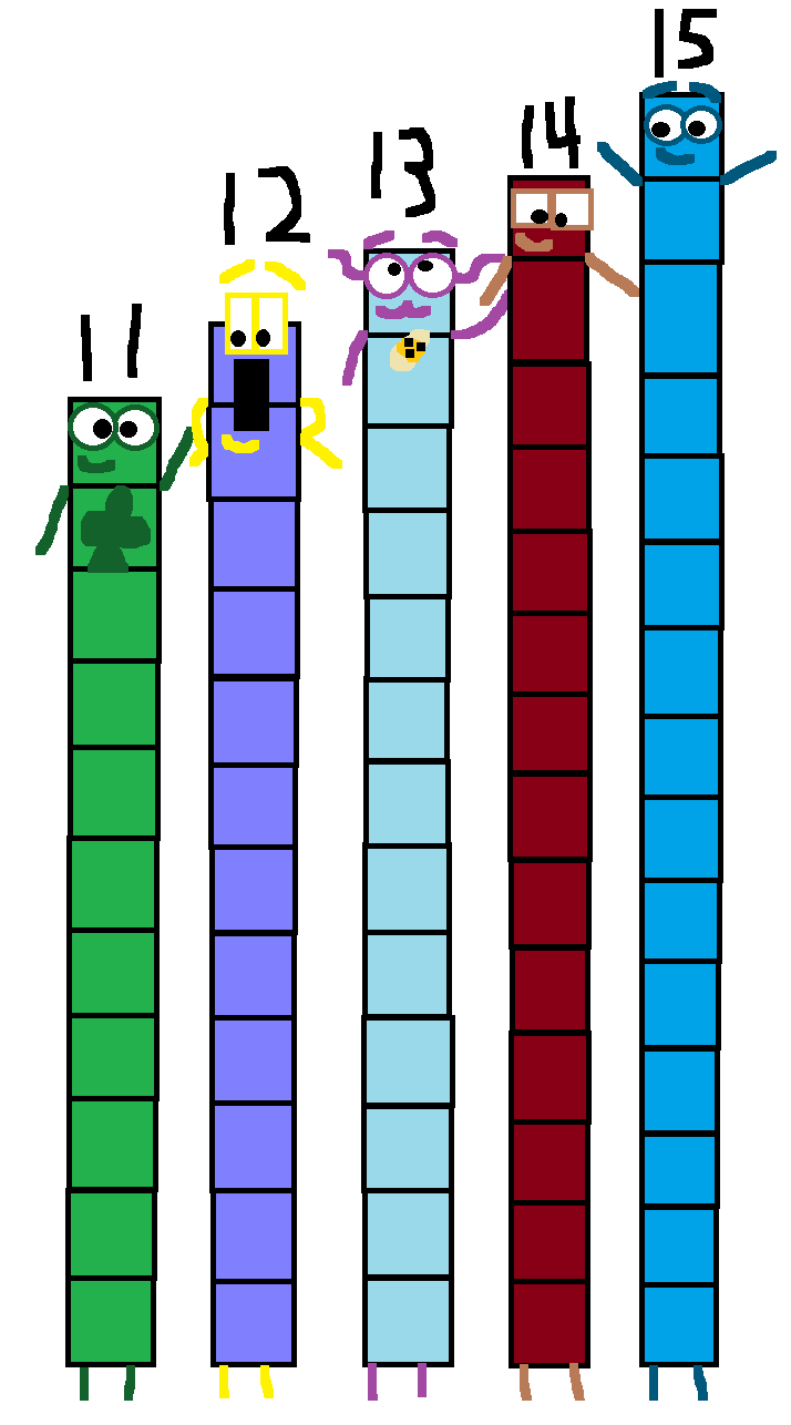 NumberBlocks Tall 11-15 (Old Design) | Fandom
