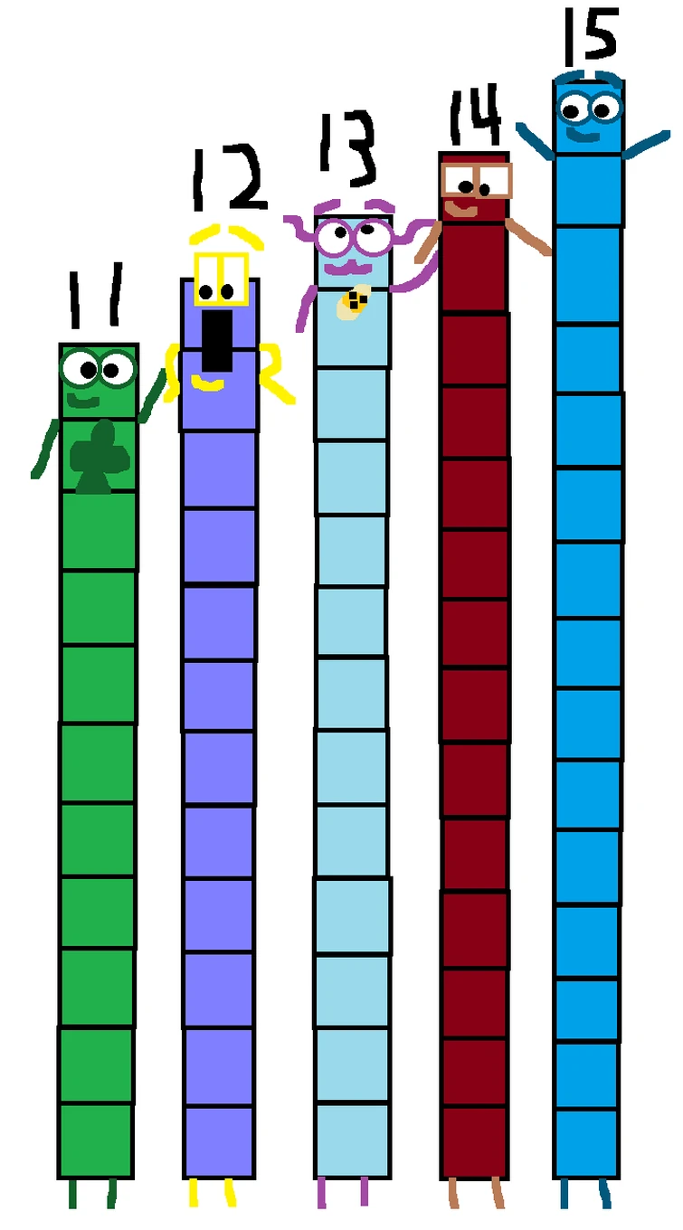 NumberBlocks Tall 11-15 (Old Design) | Fandom
