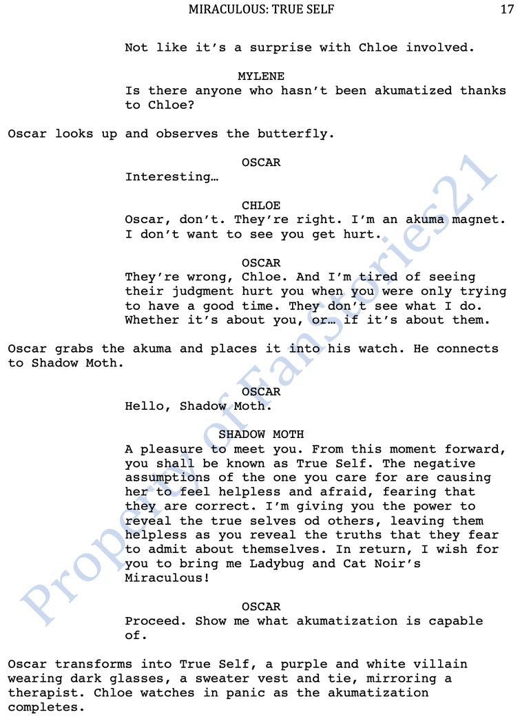 Miraculous: True Self Fan Script Part 2 | Fandom