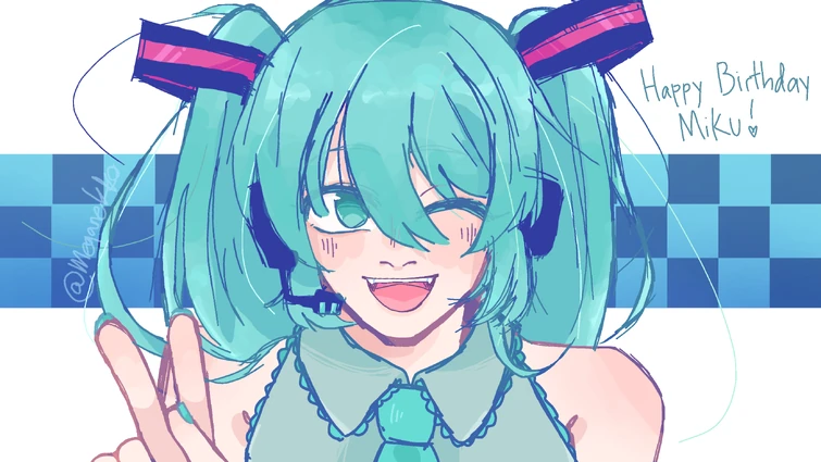 Haven't posted here in a loong time but I made Miku birthday art | Fandom