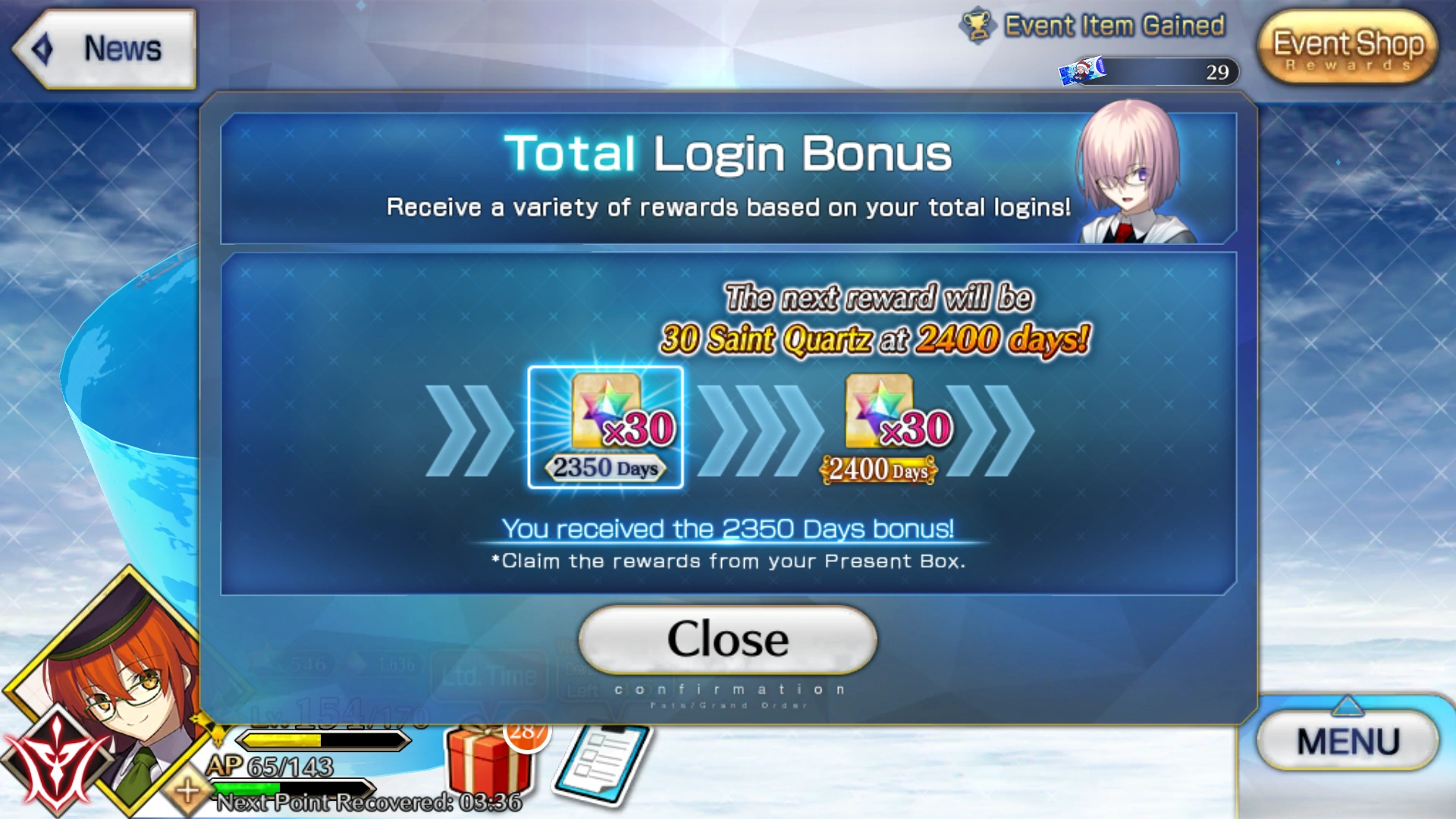 2350 Days Total Login (Gina Habibi) | Fandom