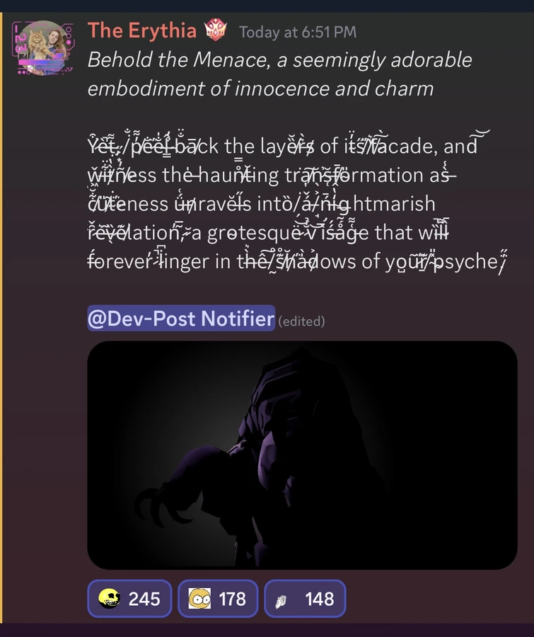 So menace is getting scary features / animations apparently | Fandom