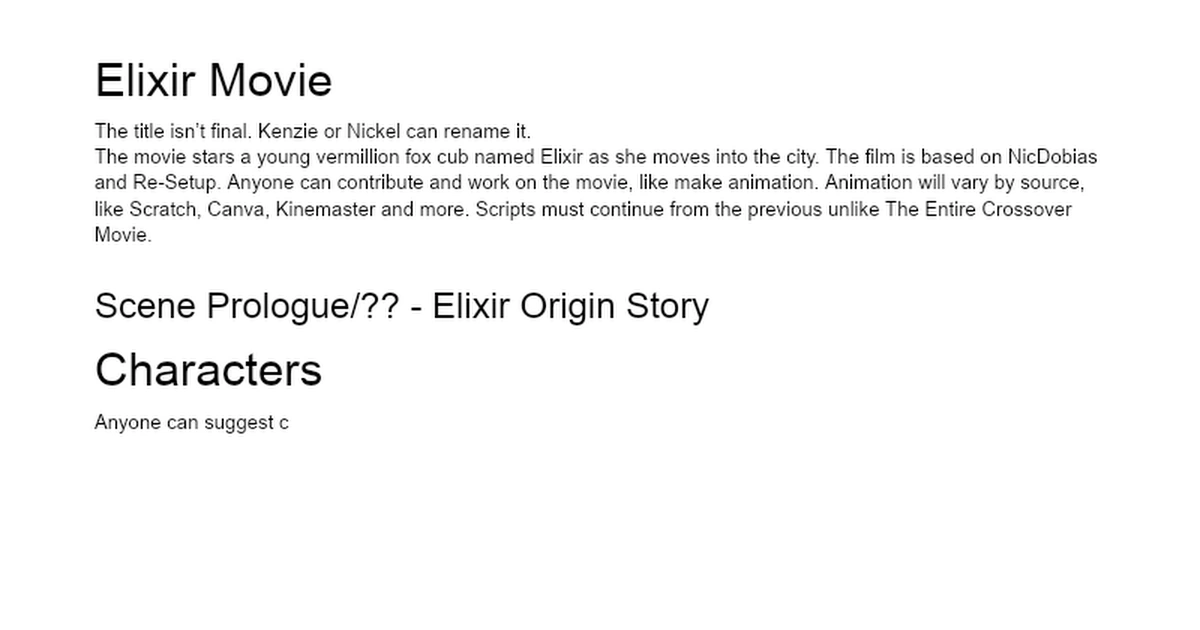 Elixir's movie | Fandom