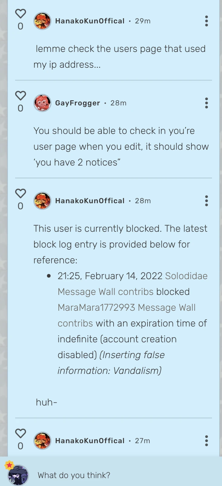 To any mods that can block people, and a warning to regular users. | Fandom