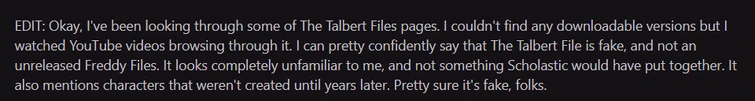 Scott makes a post about The Talbert Files. | Fandom