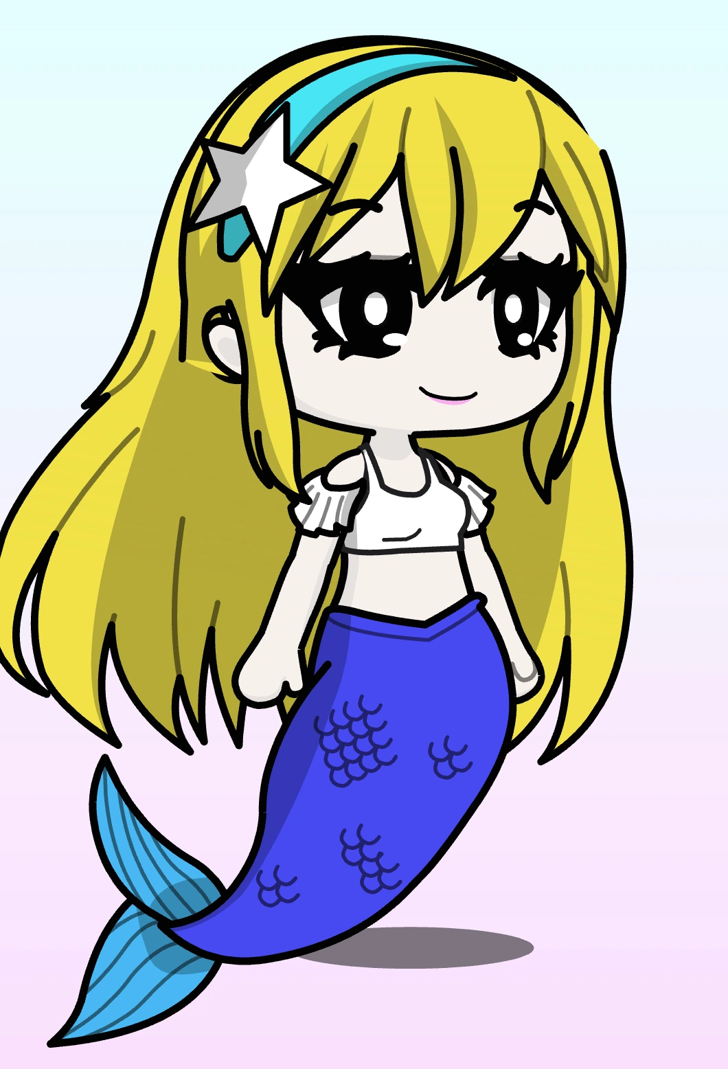 I made the blue mermaid from Greece is the word in Gacha life 2! | Fandom
