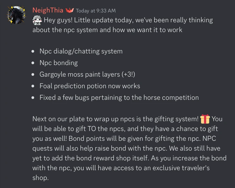 Update: NPC System being setup, new gargoyle cosmetics, bugs and more ...