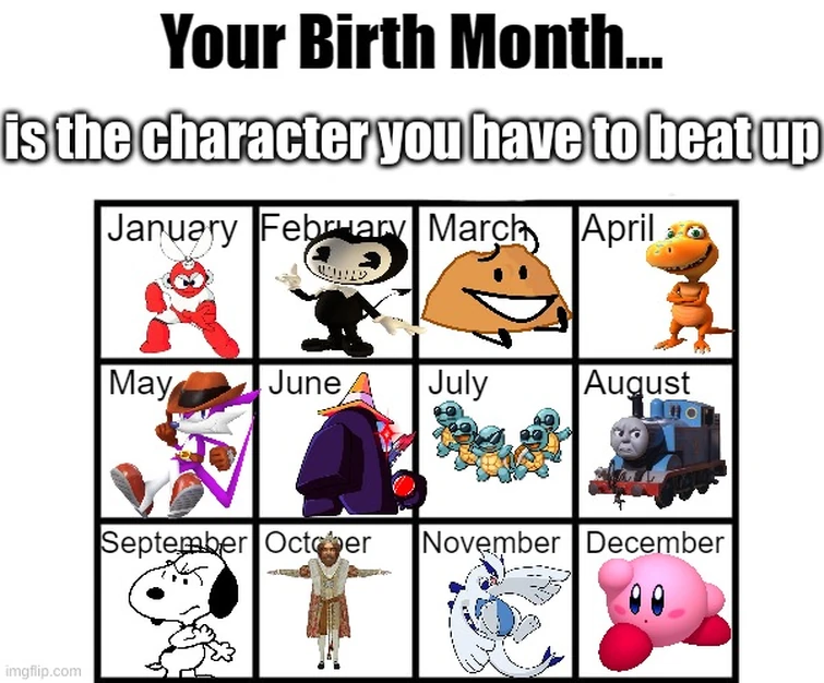 Your birth month is the character you have to beat up | Fandom