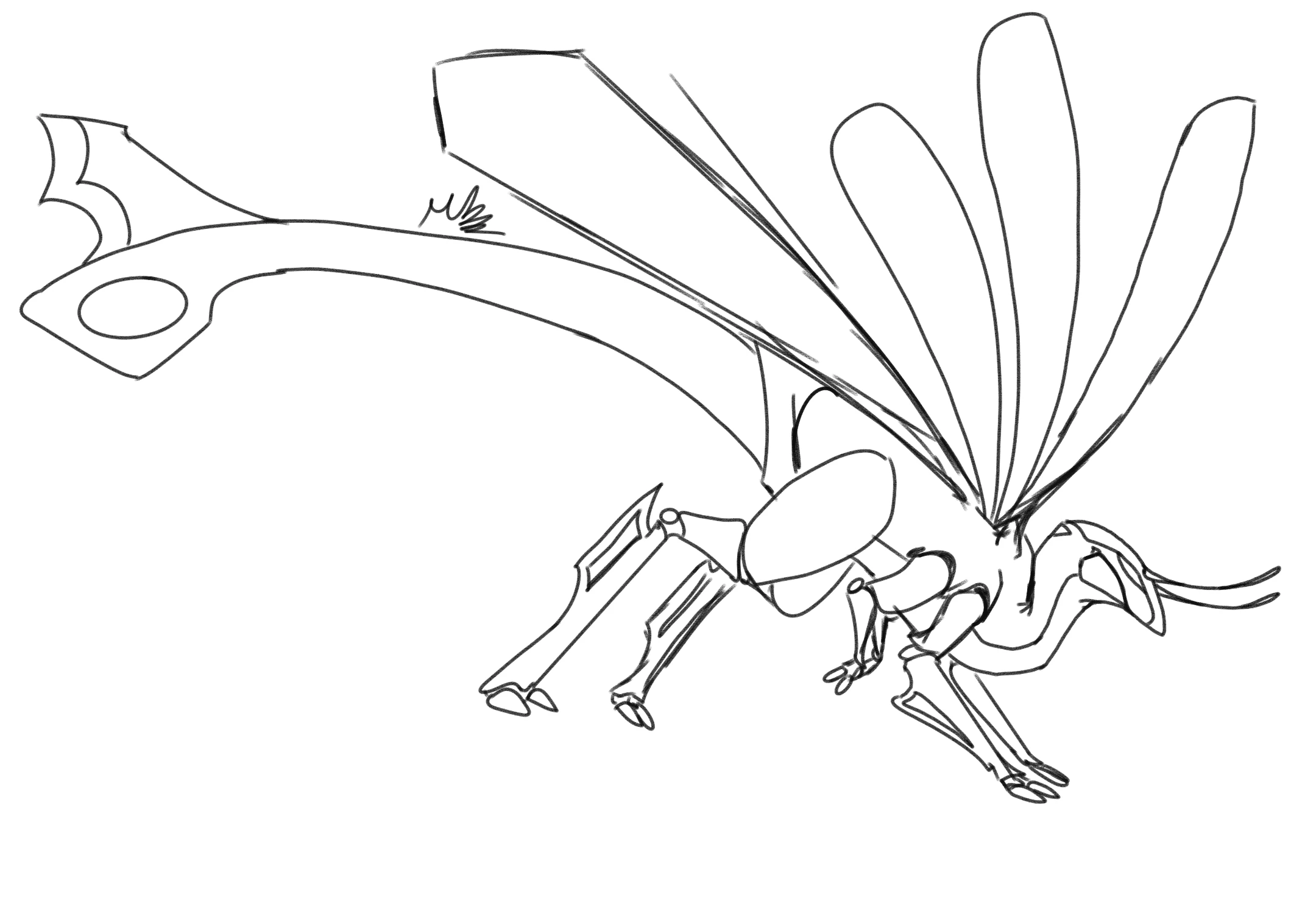 A little helicopter/ dragonfly fan creature sketch that I probably will ...