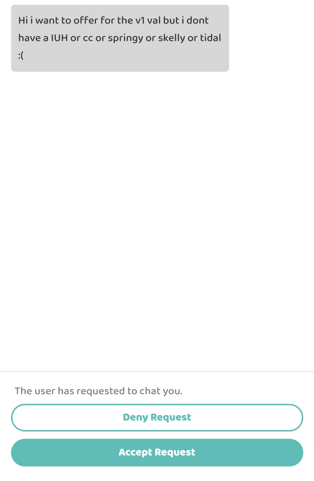 Man i got a chat req notif ( from traderie) and then This is the ...