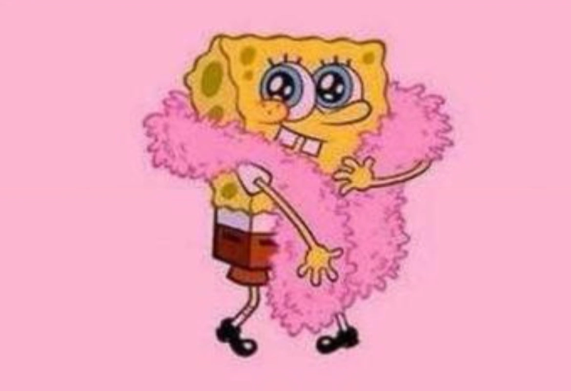 SpongeBob in pink background | Fandom