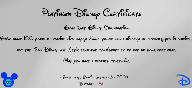 Platinum Disney Certificate | Fandom
