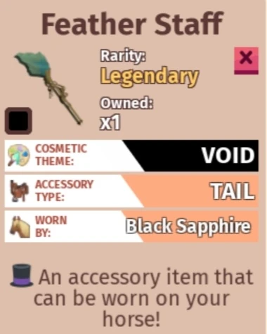 Can someone tell me the worth of a void feather staff? | Fandom