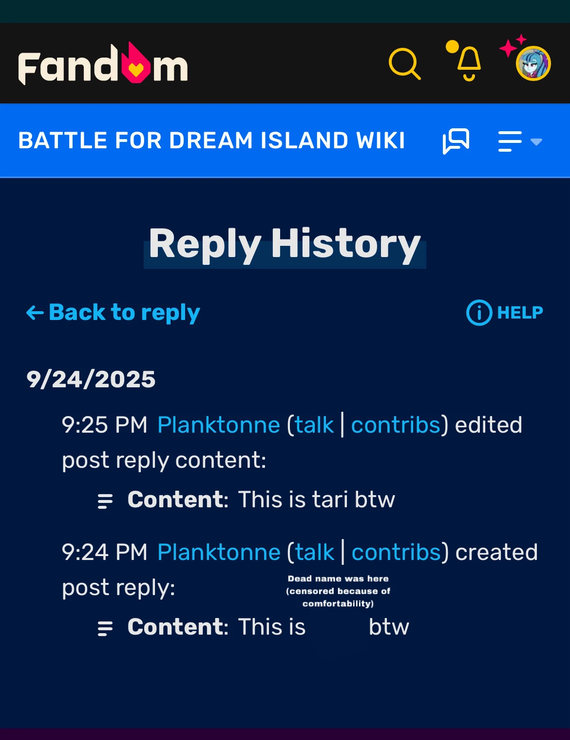 Plankton transphobic reply before edit | Fandom