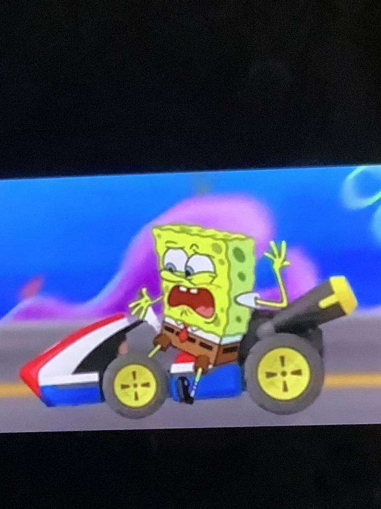 SpongeBob driving a go-kart | Fandom