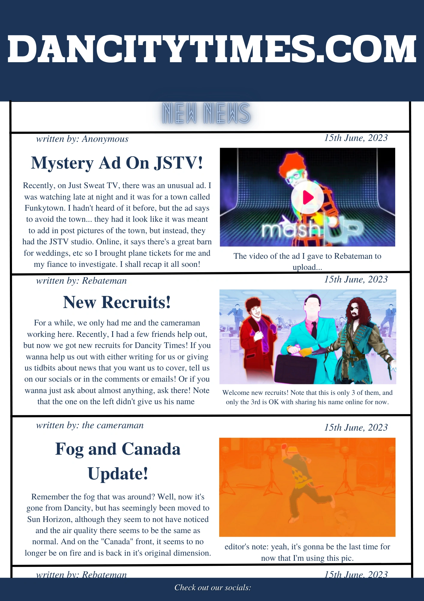 Dancity Times - 15th June, 2023 | Fandom