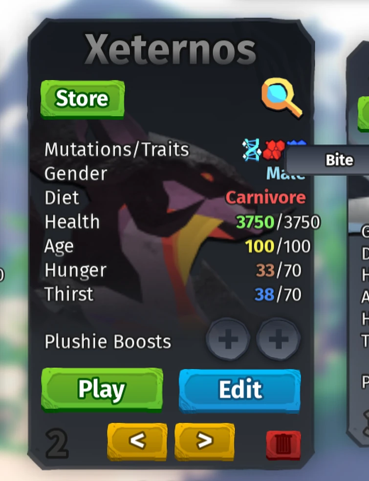 selling diamond mutation xeternos (bite + max stamina traits) | Fandom