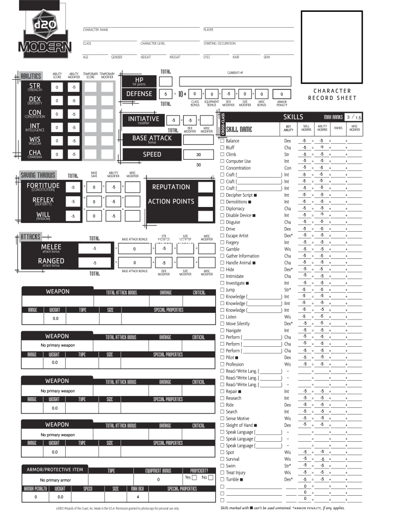 Naruto D20 Character Sheet Character Sheet Dnd