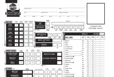 D20 Modern Character Sheet Fillable Fill Online, Printable,, 40% OFF