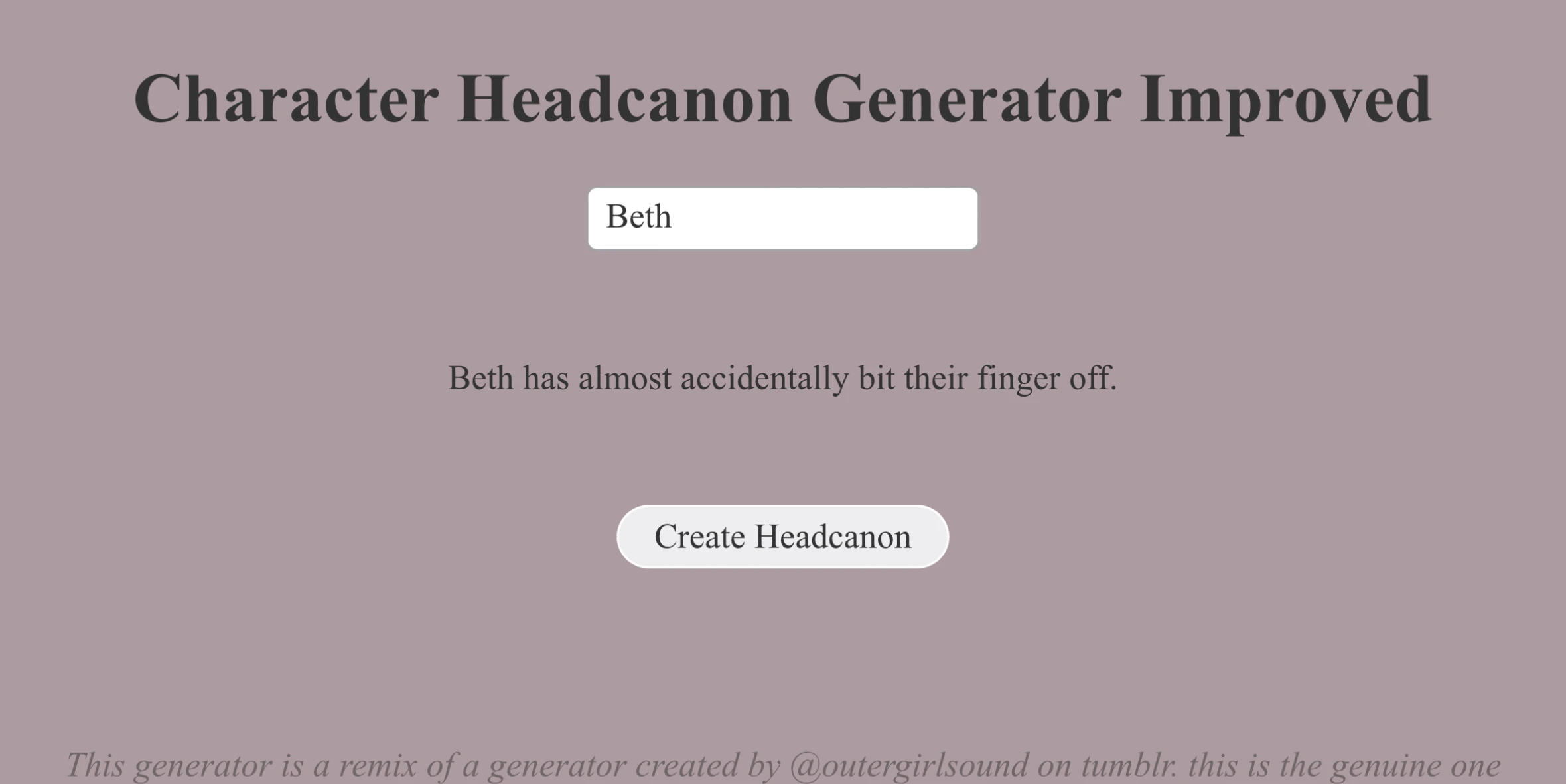 Headcannon generator :) | Fandom