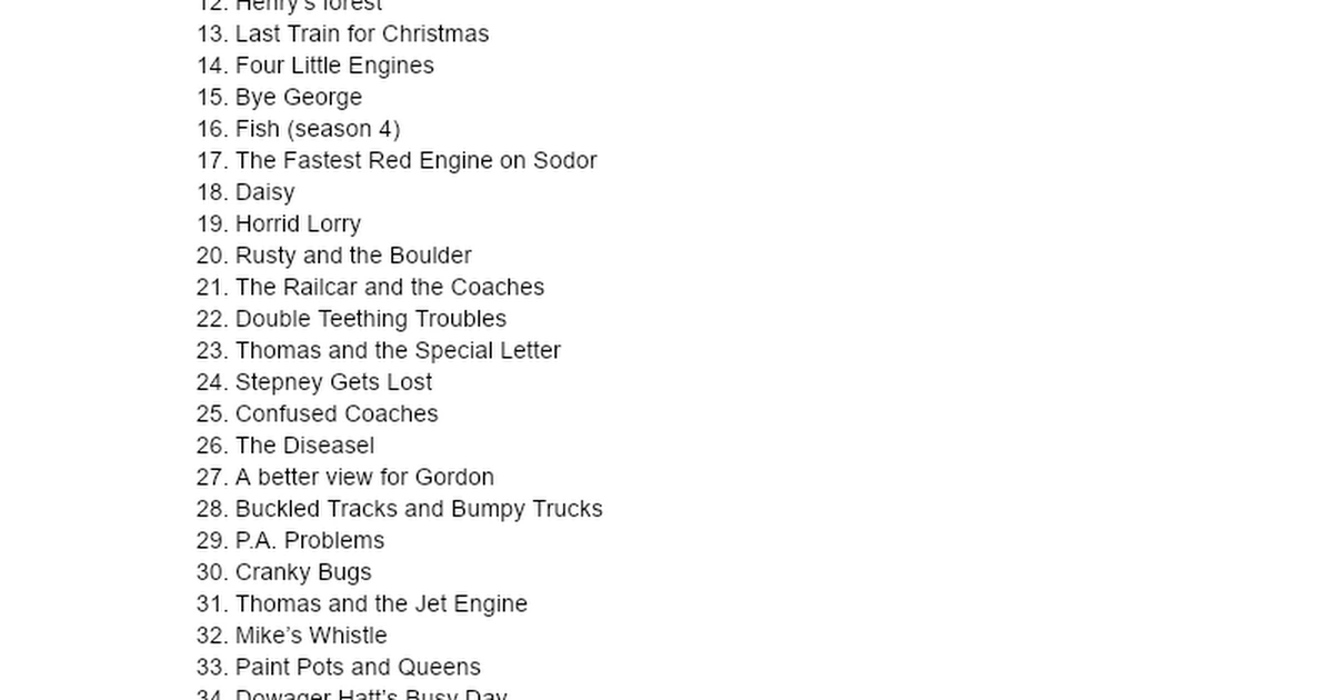 Every Thomas Episode Ranked is complete | Fandom