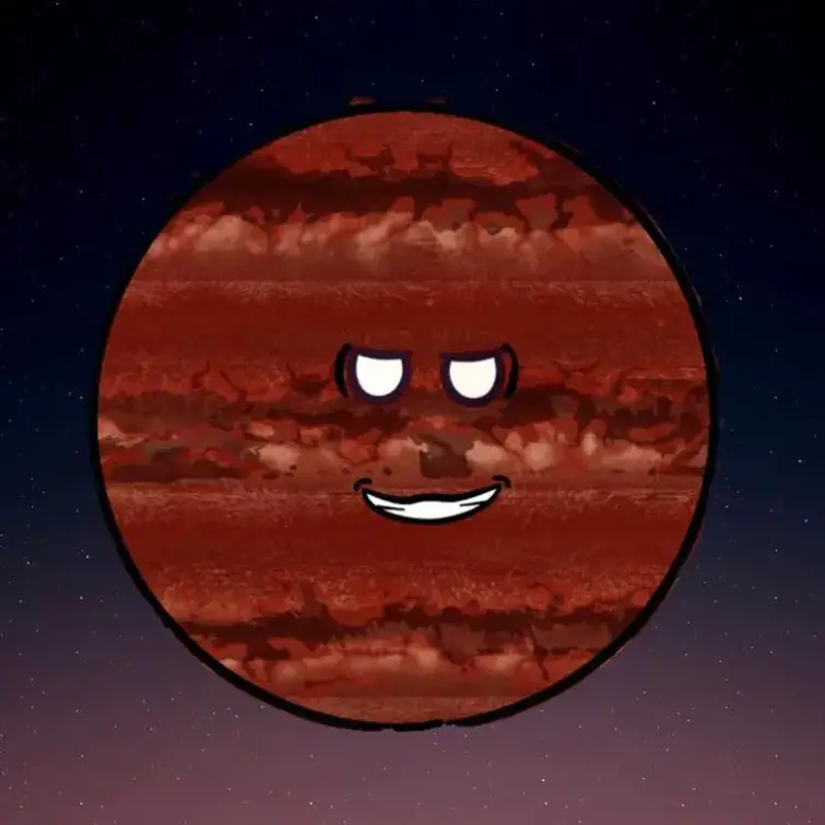I tried to draw the Jupiter of the past, the one of more than 4,000,000 ...