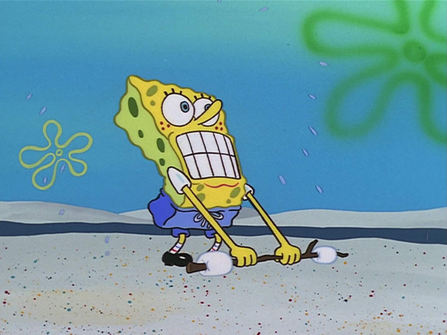 Crazy how SpongeBob can’t lift a stick with marshmallows, but can lift ...