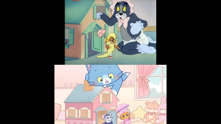 A Comparison from Baby Puss (1943) Tom and Jerry Play Episode 7 Doll House and also Tom and ...
