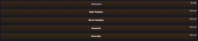 Obstacles Navbox Change | Fandom