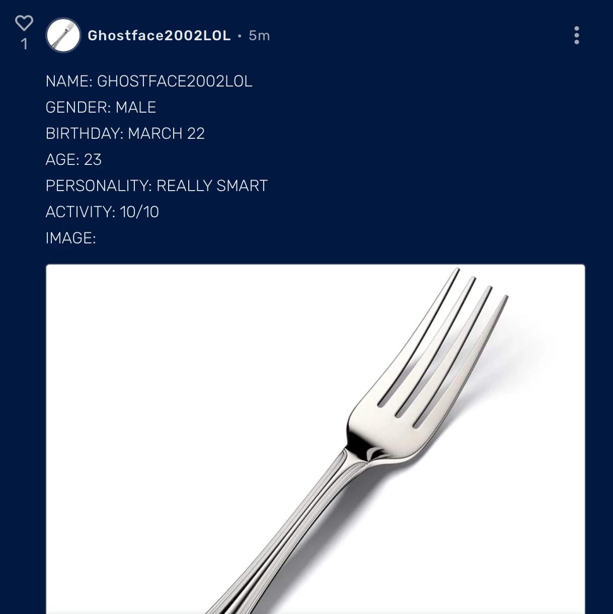 is this guy’s OC a freaking image of a fork??? | Fandom