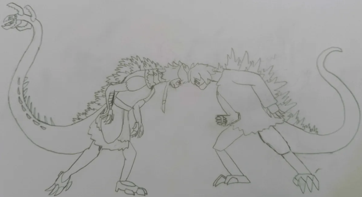 solo asked me to draw ying as g0d, so I drew him fighting the original ...